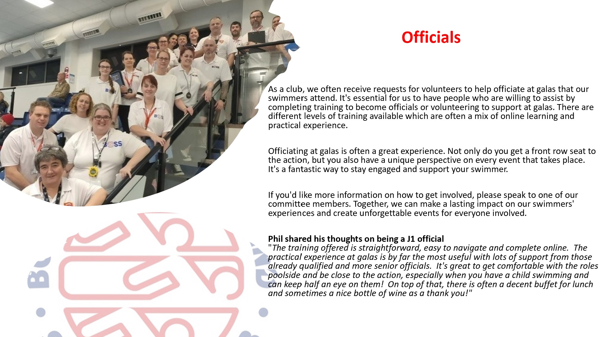 BOSS Borough of Southend Swimming Club - Club Officials